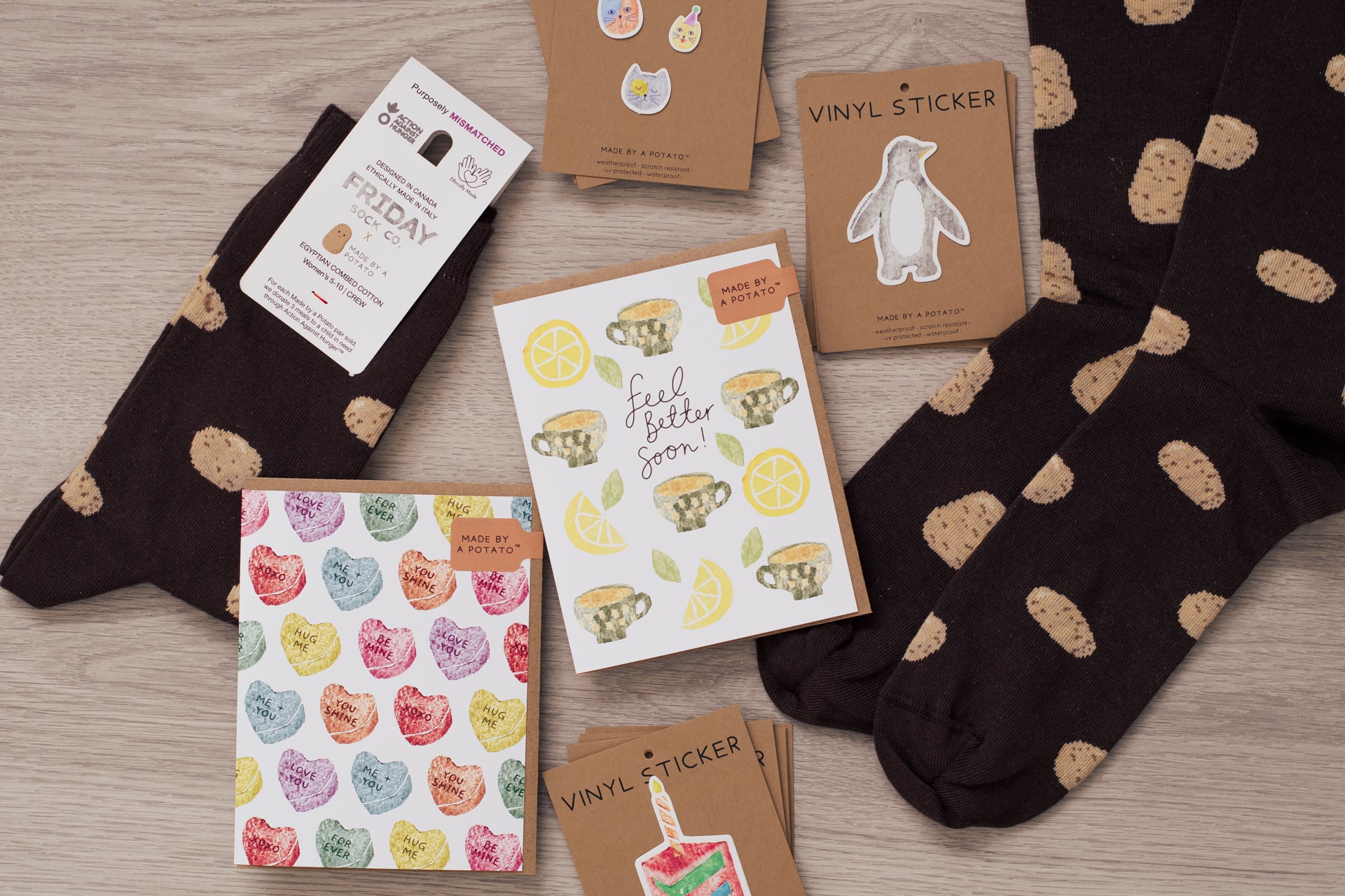 Made by a Potato | Handcrafted Potato Stamped Greeting Cards